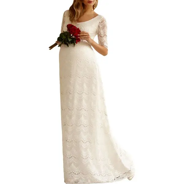 TIFFANY ROSE MATERNITY Verona Gown - Bright Ivory