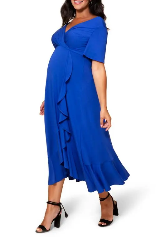 TIFFANY ROSE MATERNITY Waterfall Midi Maternity Dress - Blue