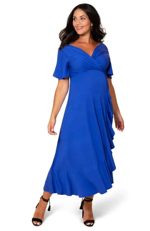 TIFFANY ROSE MATERNITY Waterfall Midi Maternity Dress - Blue