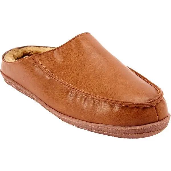 KINGSIZE Fur-lined Clog Slippers - Chestnut