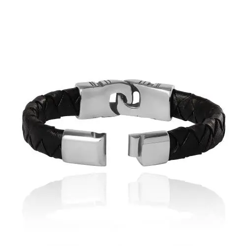 Lucky Brand Braided Leather Bracelet With -tone Clasp