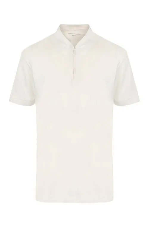 URBAN PERFORMANCE Pima Cotton Tech Piquet High Neck Polo - Ivory