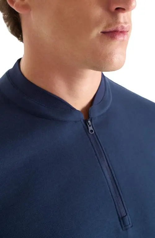 URBAN PERFORMANCE Pima Cotton Tech Piquet High Neck Polo - Navy