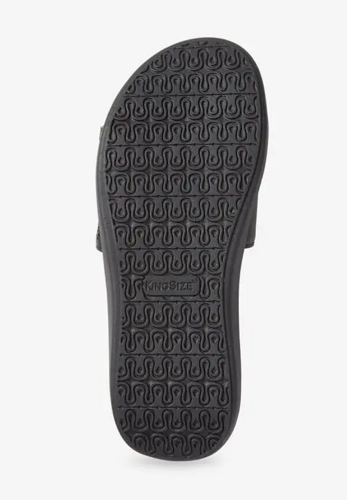 KINGSIZE Memory Foam Adjustable Strap Slide Sandals - Brown