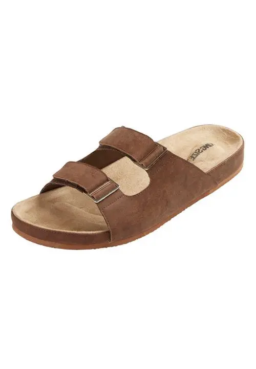 KINGSIZE Double Adjustable Buckle Slide Sandal - Brown