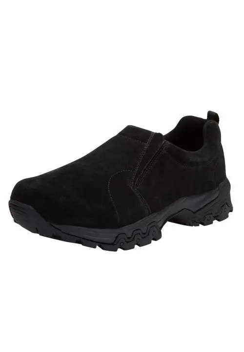KINGSIZE Suede Slip-on Shoes With Elastic Insets