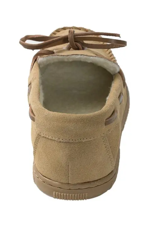 KINGSIZE Suede Tracker Slippers With Rawhide Lacing - Tan