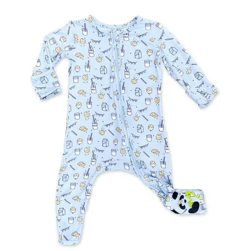 BELLABU BEAR Convertible Footie - Blue Milk & Cookies