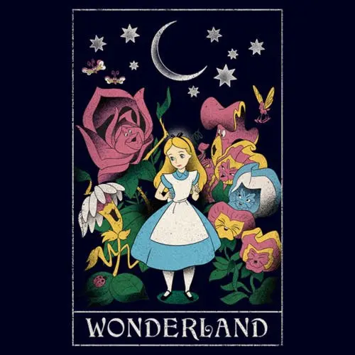 ALICE IN WONDERLAND Trippy Tarot Card Graphic T-shirt