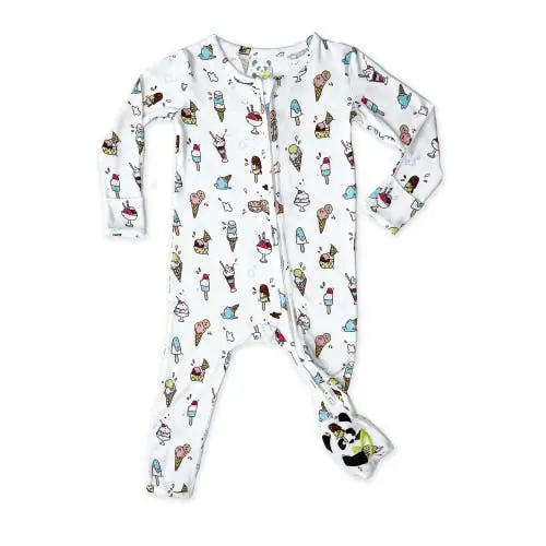 BELLABU BEAR Baby Convertible Footie - Ice Cream