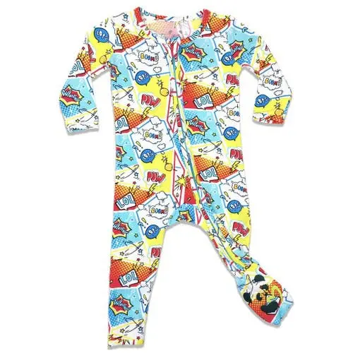 BELLABU BEAR Baby Convertible Footie - Comic Hero