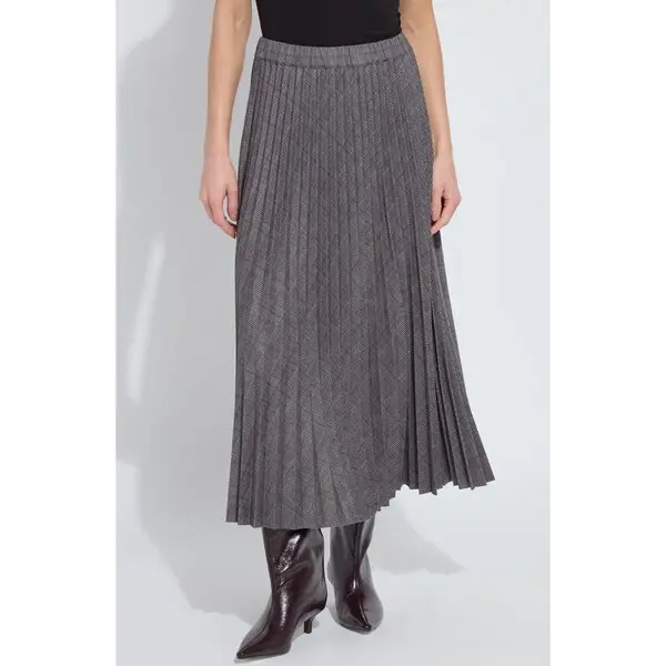Lyssé Pierra Pleated Ponte Midi Skirt
