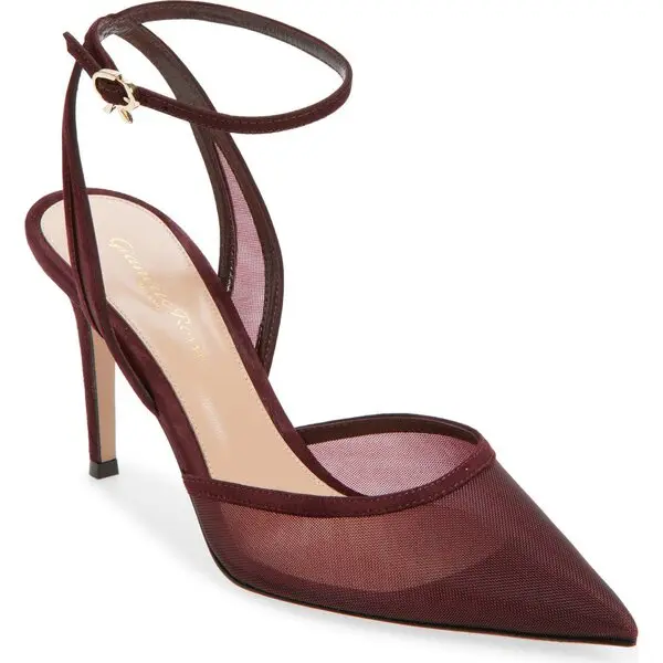 GIANVITO ROSSI Pointed Toe Ankle Strap Pumps
