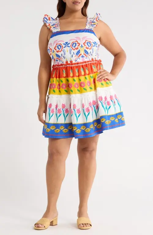 SUGARLIPS Mixed Print Cotton Mini Sundress
