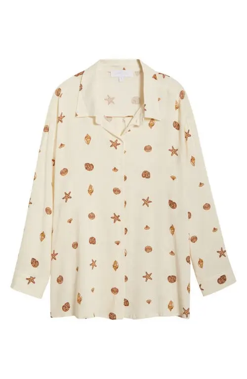 SUGARLIPS Shell Print Button-up Shirt