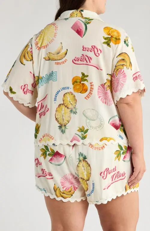 SUGARLIPS Zion Paradise Rickrack Button-up Shirt