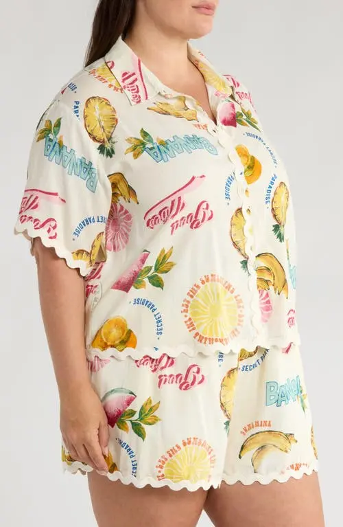 SUGARLIPS Zion Paradise Rickrack Button-up Shirt