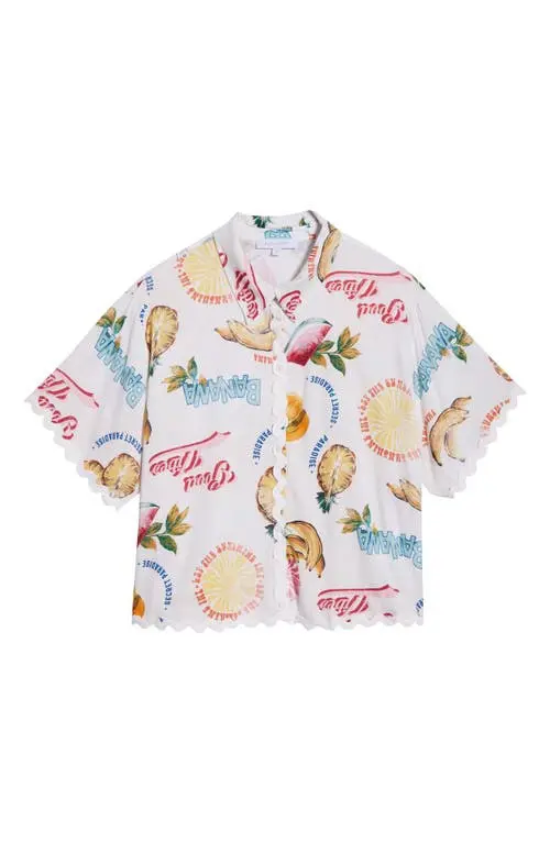 SUGARLIPS Zion Paradise Rickrack Button-up Shirt
