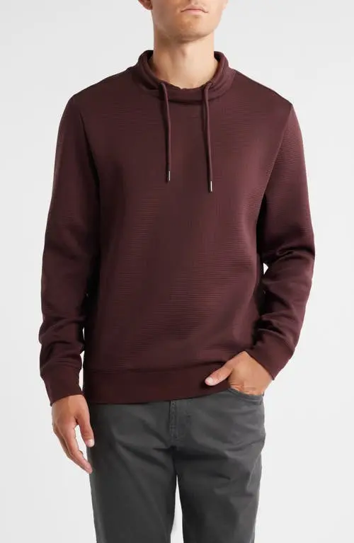 Robert Barakett Drayton Crossover Mock Neck Sweatshirt - Bordeaux