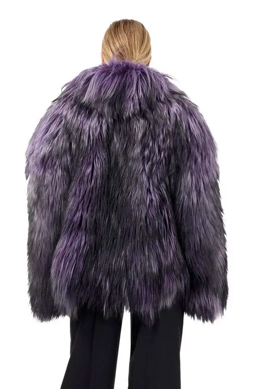 Gorski Collared Goat Jacket - Purple