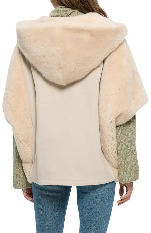 Gorski Cashmere Jacket With Genuine Shearling Trim - Light Beige