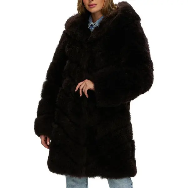 Gorski Shearling Diagonal Parka - Brown