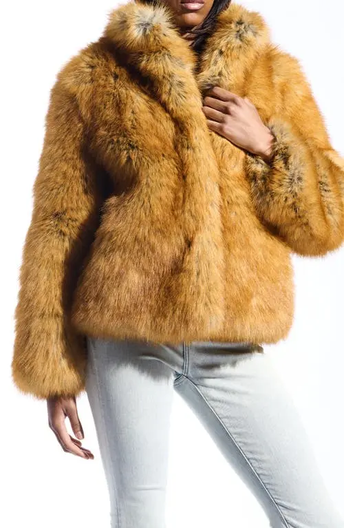 AZALEA WANG Faux Fur Coat - Tan