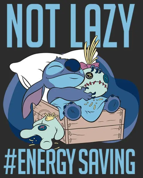 LILO & STITCH Not Lazy, Saving Energy" Graphic T-shirt