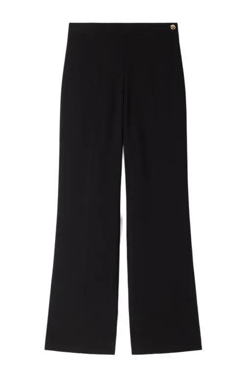 Sandro Straight Leg Trousers With Decorative Button Belt