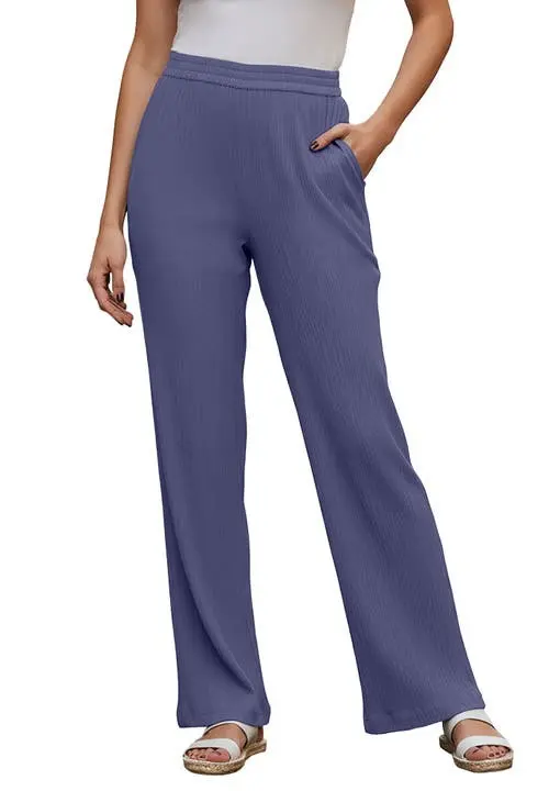 JESSICA LONDON Wide-leg Gauze Pant - Deep Dusk