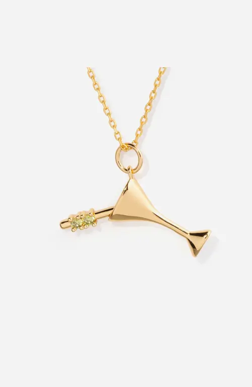 LITTLE SKY STONE Martini Charm Pendant Necklace - Gold