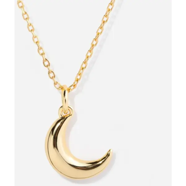LITTLE SKY STONE Crescent Moon Charm Necklace - Gold