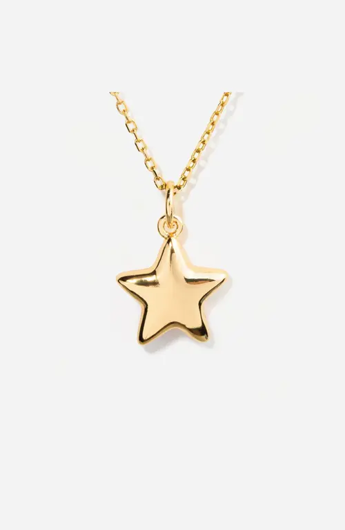 LITTLE SKY STONE Puffy Star Charm Necklace - Gold