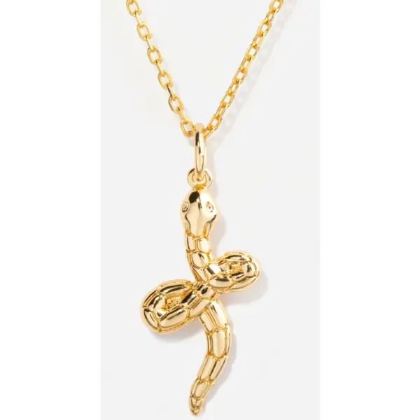 LITTLE SKY STONE Snake Charm Necklace - Gold