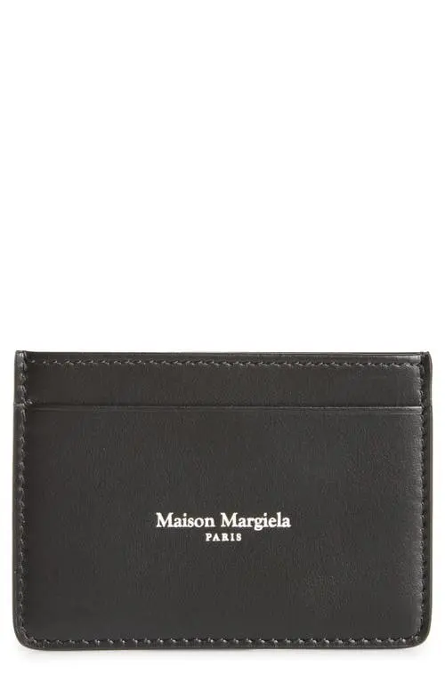 MAISON MARGIELA Slim Leather Card Case - Black/silver