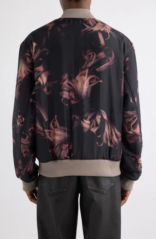 Dries Van Noten Volker Floral Reversible Satin Bomber Jacket