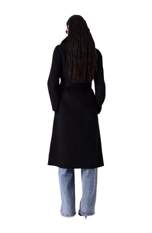 Maje Double-faced Coat With Removable Collar
