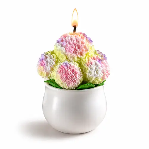 SOUTHLAKE GIFTS Hydrangea Flower Candle - Green