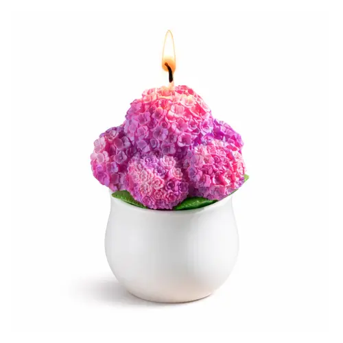 SOUTHLAKE GIFTS Hydrangea Flower Candle - Rose Red