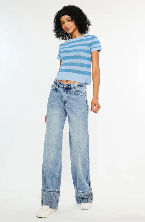 KANCAN Petal High Rise Wide Leg Jeans