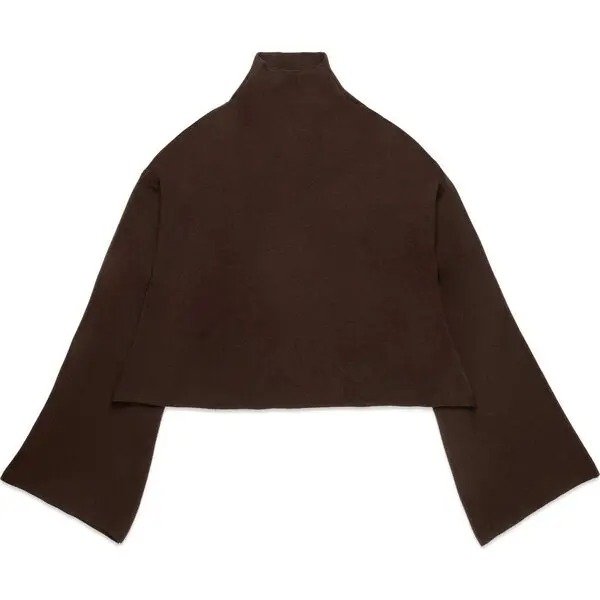 Deluc Chuck Crop Funnel Neck Sweater - Cacao