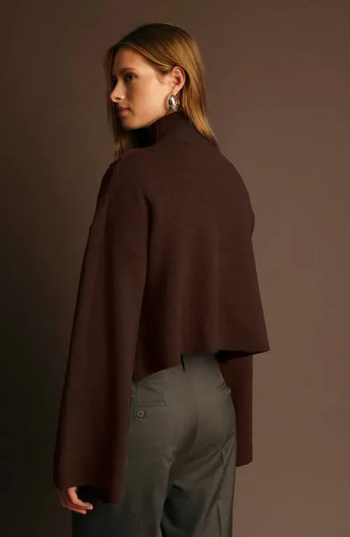 Deluc Chuck Crop Funnel Neck Sweater - Cacao