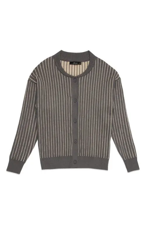 Deluc Striped Cardigan - Grey Melange With Ecru