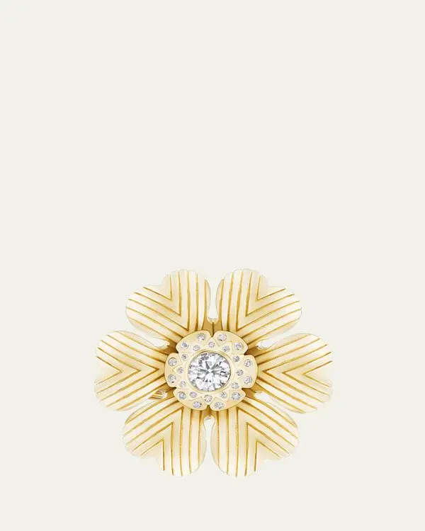 Harwell Godfrey 18k Yellow Gold Camellia Diamond Ring