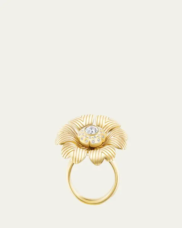 Harwell Godfrey 18k Yellow Gold Camellia Diamond Ring