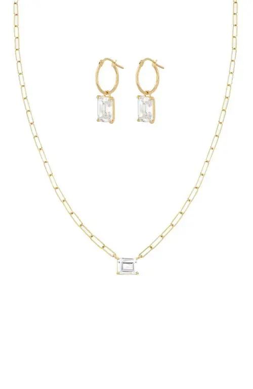 BEARFRUIT JEWELRY Sterling Necklace And Earrings Set - Gold