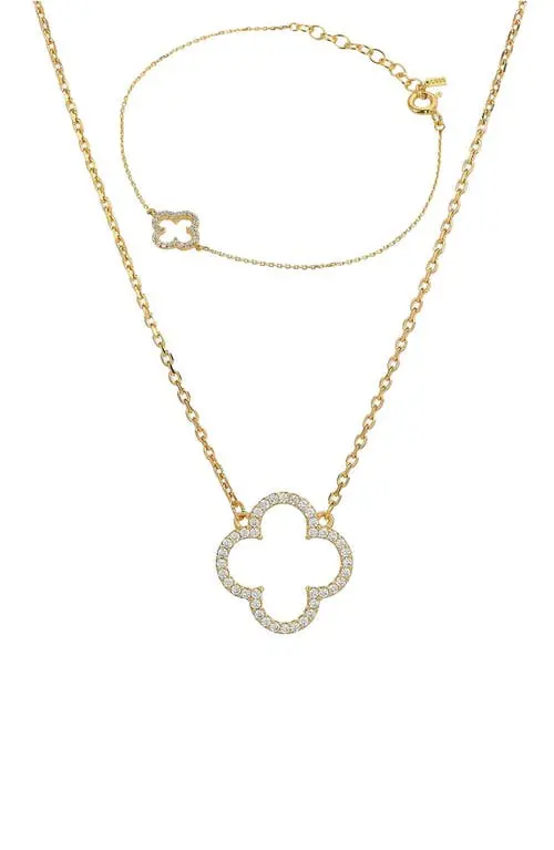 BEARFRUIT JEWELRY Aria Clover Necklace And Bracelet Set - Gold
