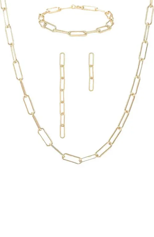 BEARFRUIT JEWELRY Sterling 18k Plated Chain Jewelry Set - Gold