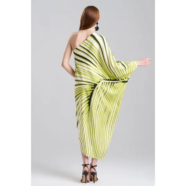 Natori Yoshinoki One-shoulder Caftan Dress - Pear