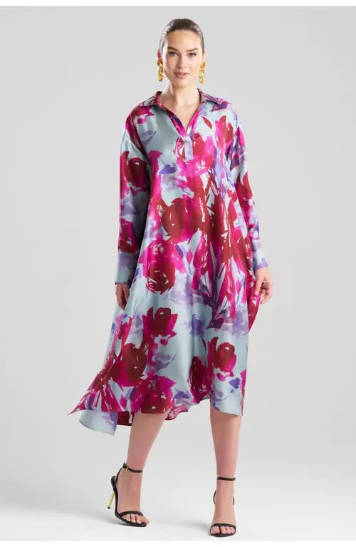 Natori Silk Twill Oversized Shirt Dress